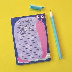 Totally Snailin' It Notepad | Snail Notepad | Snail Stationery - Etsy