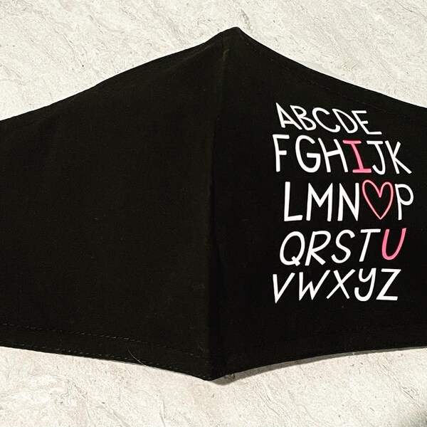 Alphabet Face Mask - Etsy