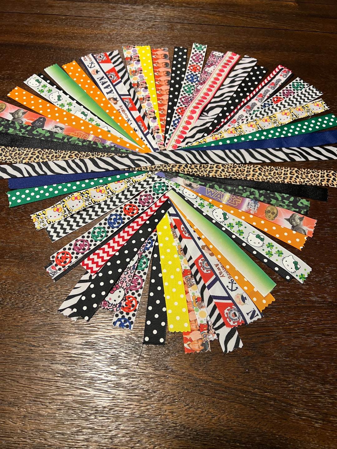 Assorted Craft Ribbon Lot, (30) 1/2 Yard Pieces of 7/8" Grosgrain ...