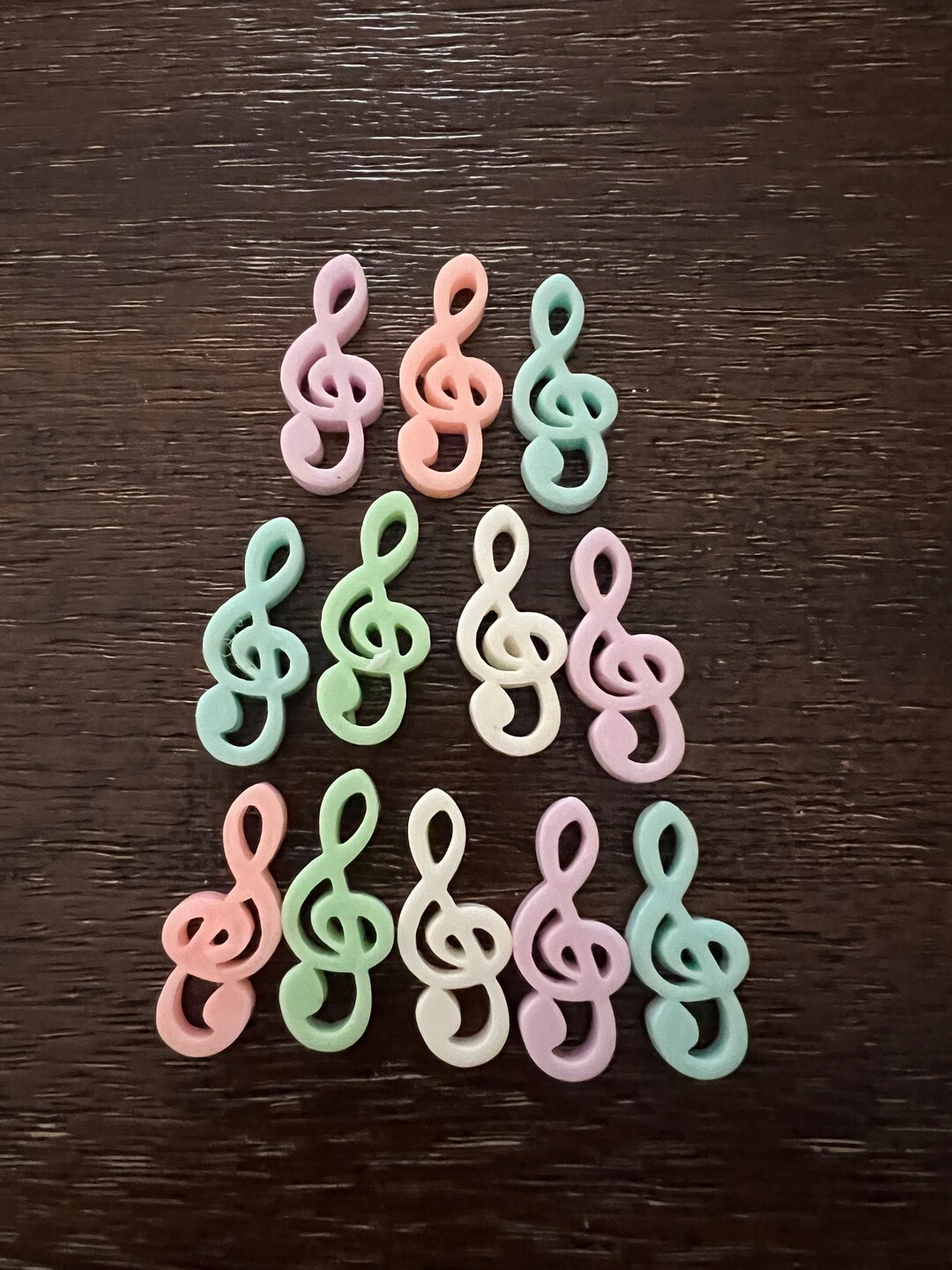 Set of 12 Resin Flatback, Assorted Music Notes, Approximately 1.25"x .5 ...