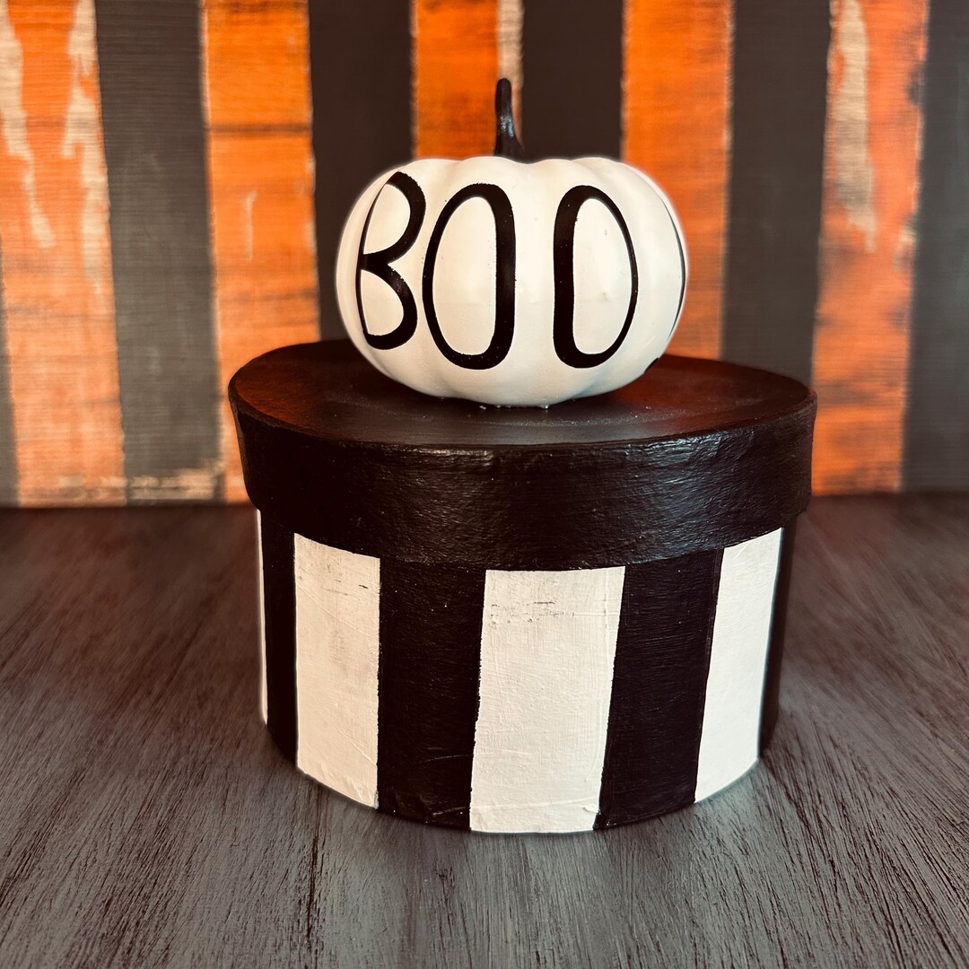 Monochrome Pumpkin Boo Box - Etsy