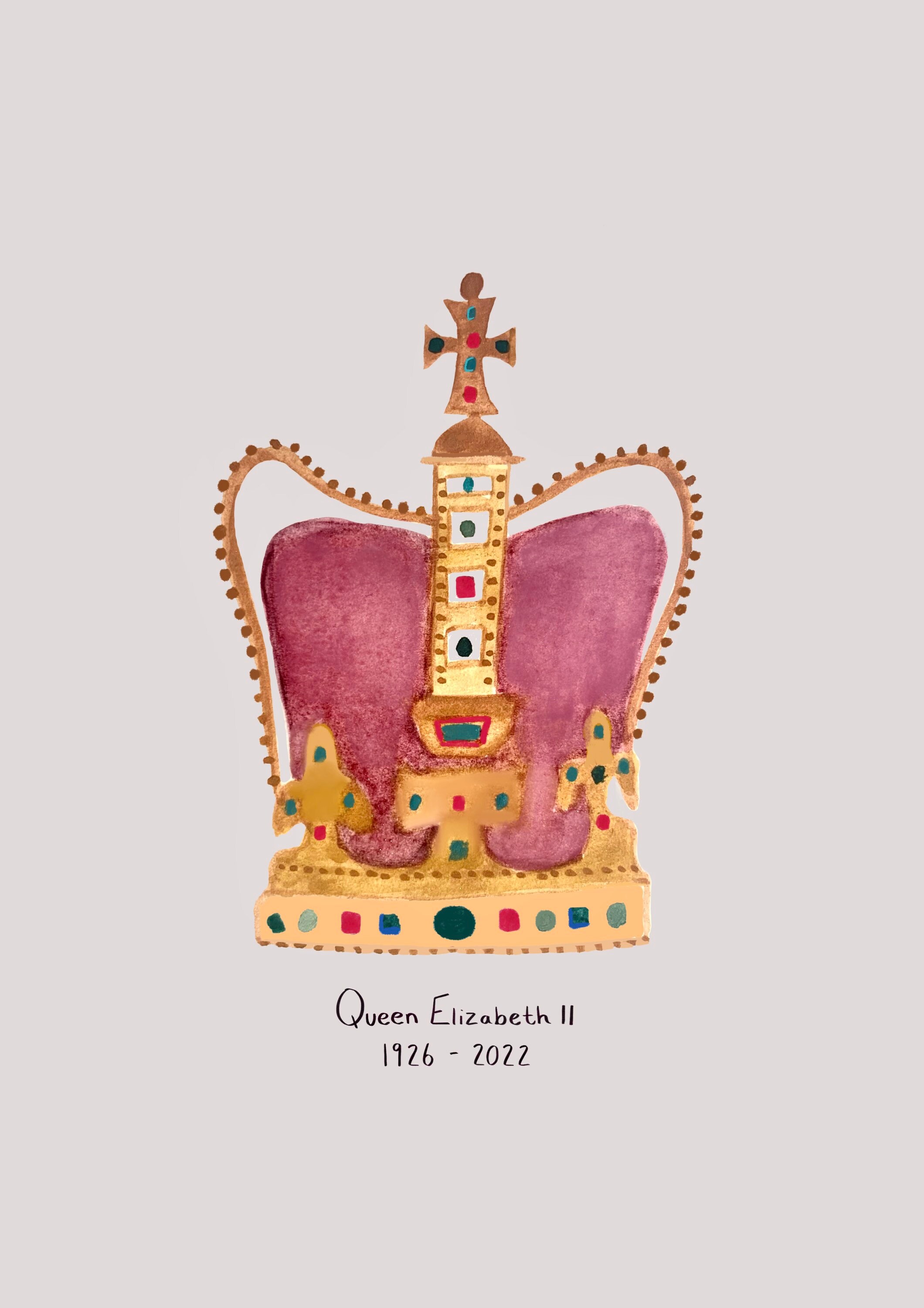 Queen Elizabeth Crown Drawing