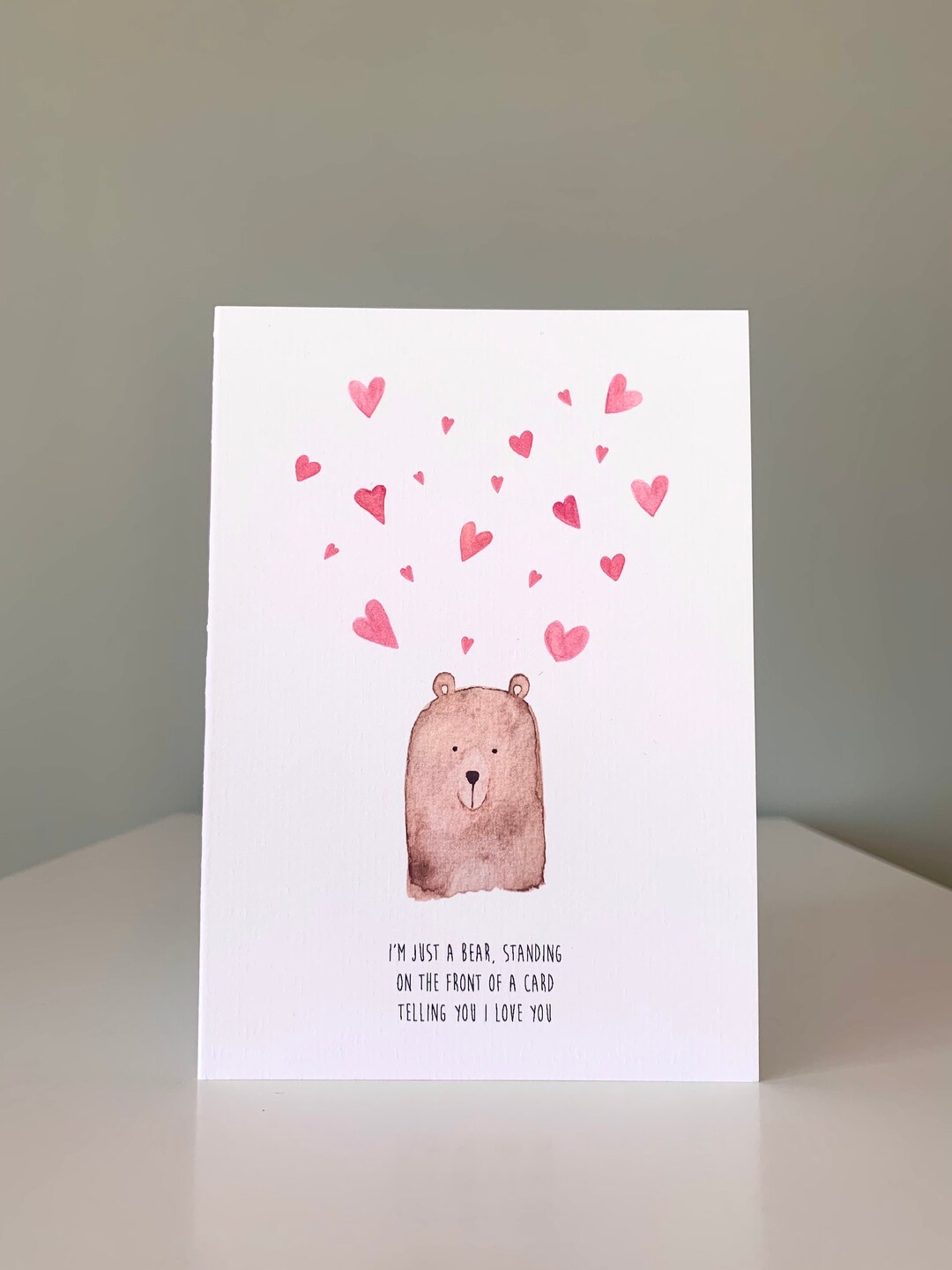 Bear Valentines Card - Etsy
