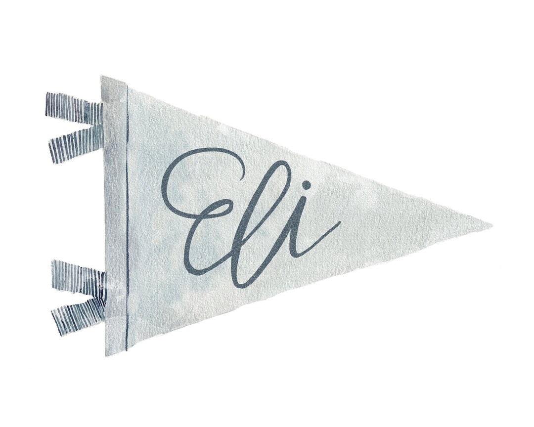 Custom Calligraphy | Watercolor Name Print | Custom Name Pennant Art ...