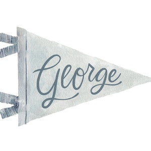 Custom Calligraphy | Watercolor Name Print | Custom Name Pennant Art ...