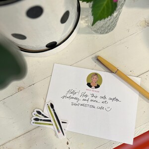 Custom Self-portrait Stationery | Hand-drawn Avatar Notecards With ...