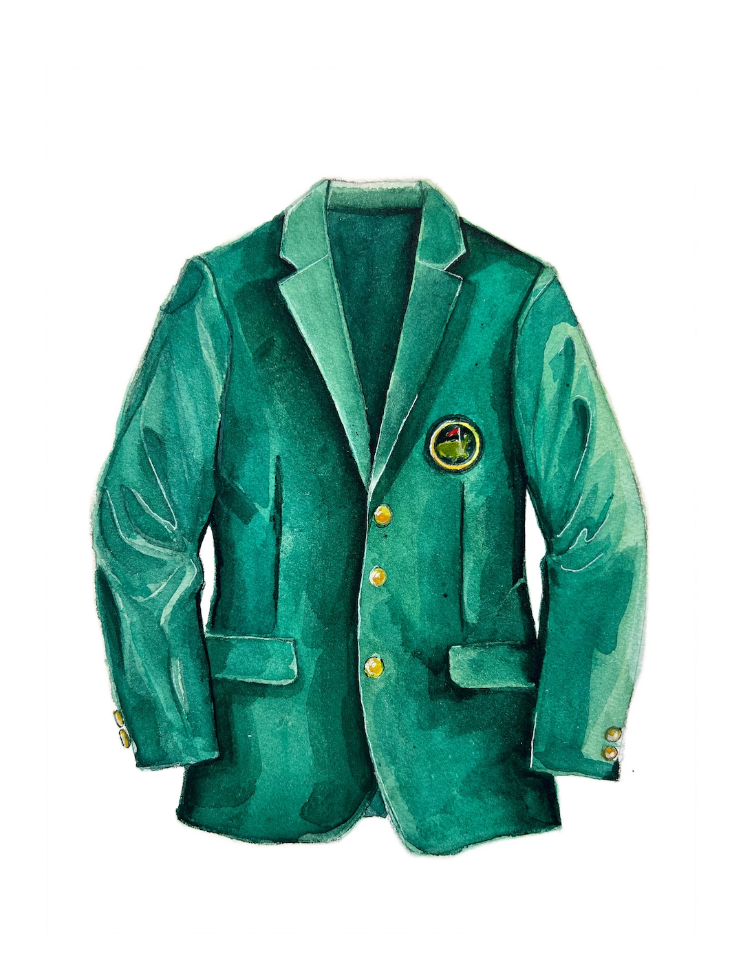 Watercolor Golf Green Masters Jacket Print | Nursery Wall Art | Dad ...