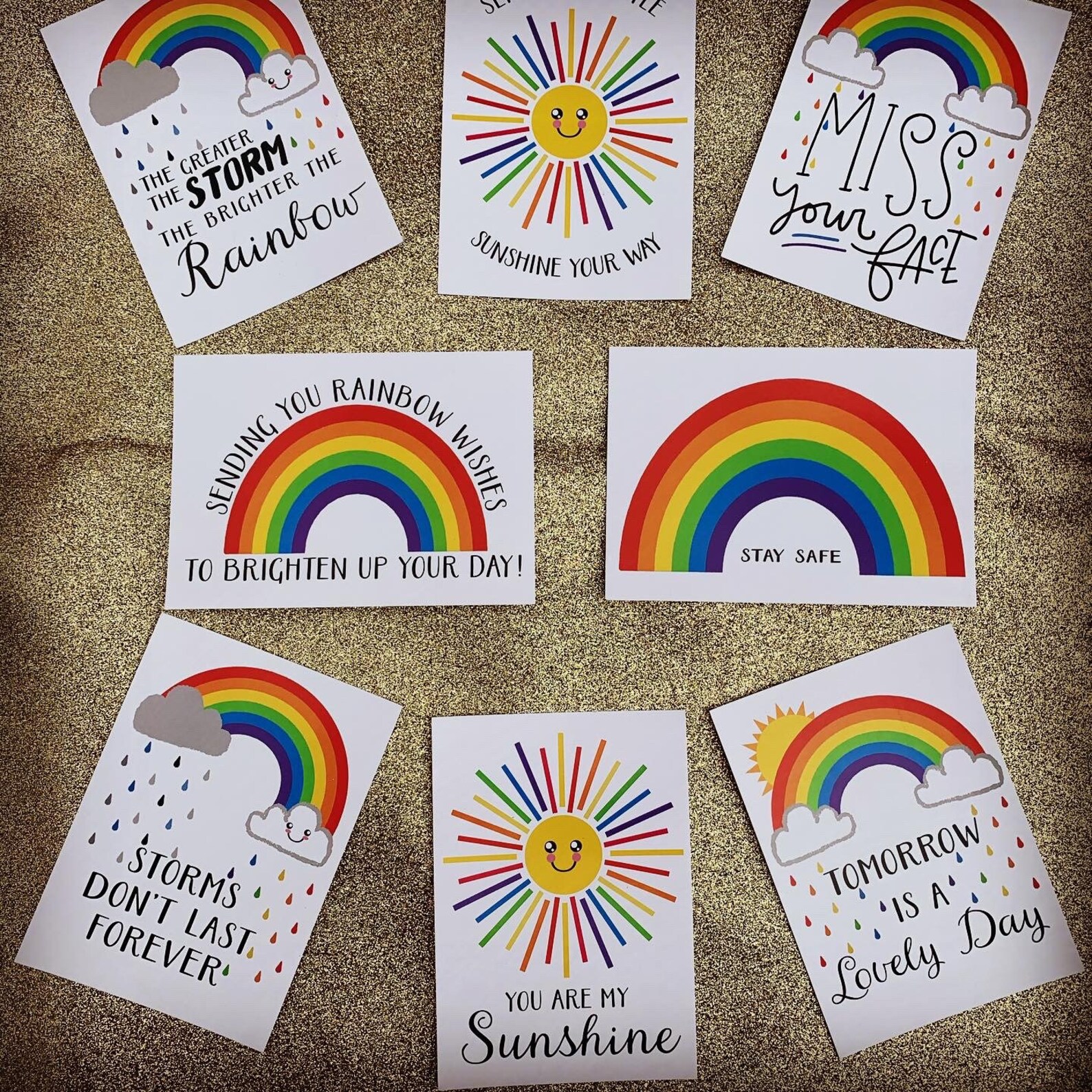 Pack of 16 Rainbow Themed Positivity Postcards Eight - Etsy UK