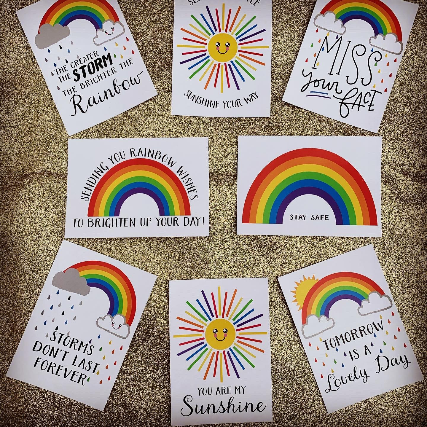 Pack of 16 Rainbow Themed Positivity Postcards Eight - Etsy UK