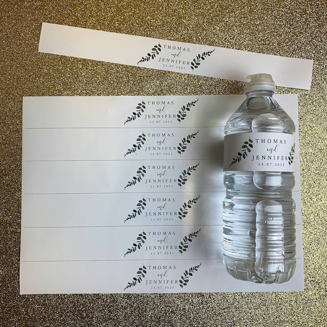 Digital Download Printable WATER BOTTLE Wraps Labels DIY Eucalyptus ...