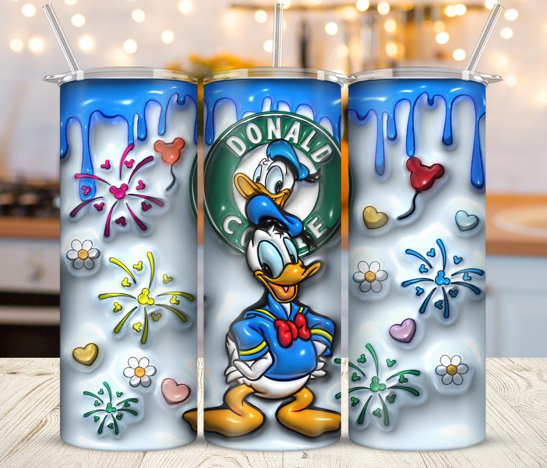 3D Inflated Ddisney Donald Duck 20oz Skinny Tumbler Sublimation ...