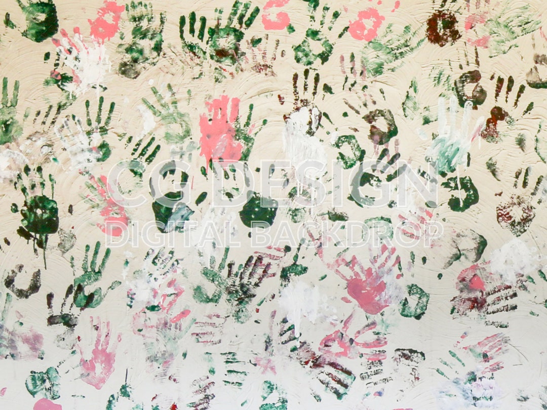 Handprint Wall, Digital Backdrop for Photographer Composites, Digital ...