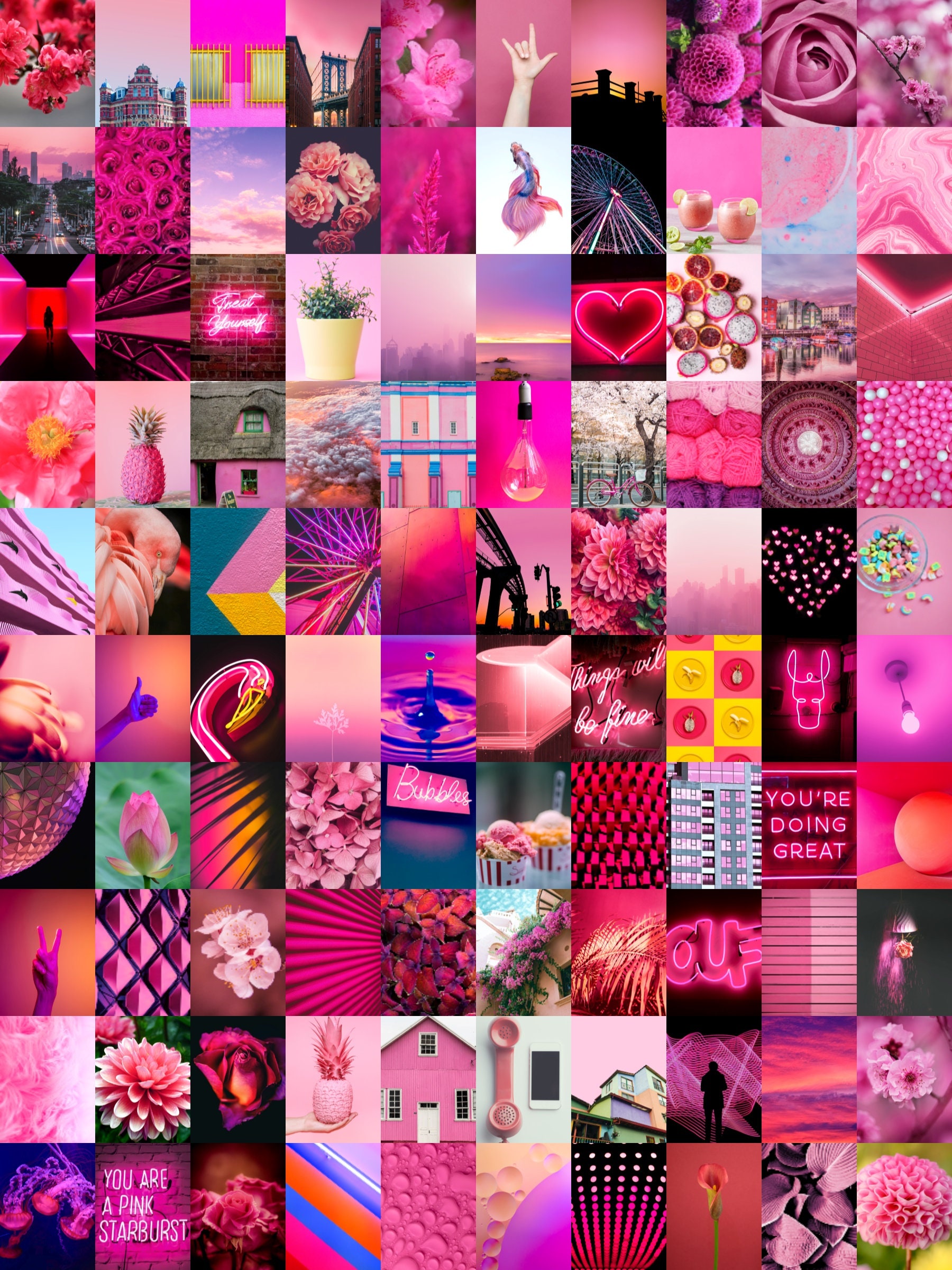 Light Pink Aesthetic Wall Collage Kit Digital Download