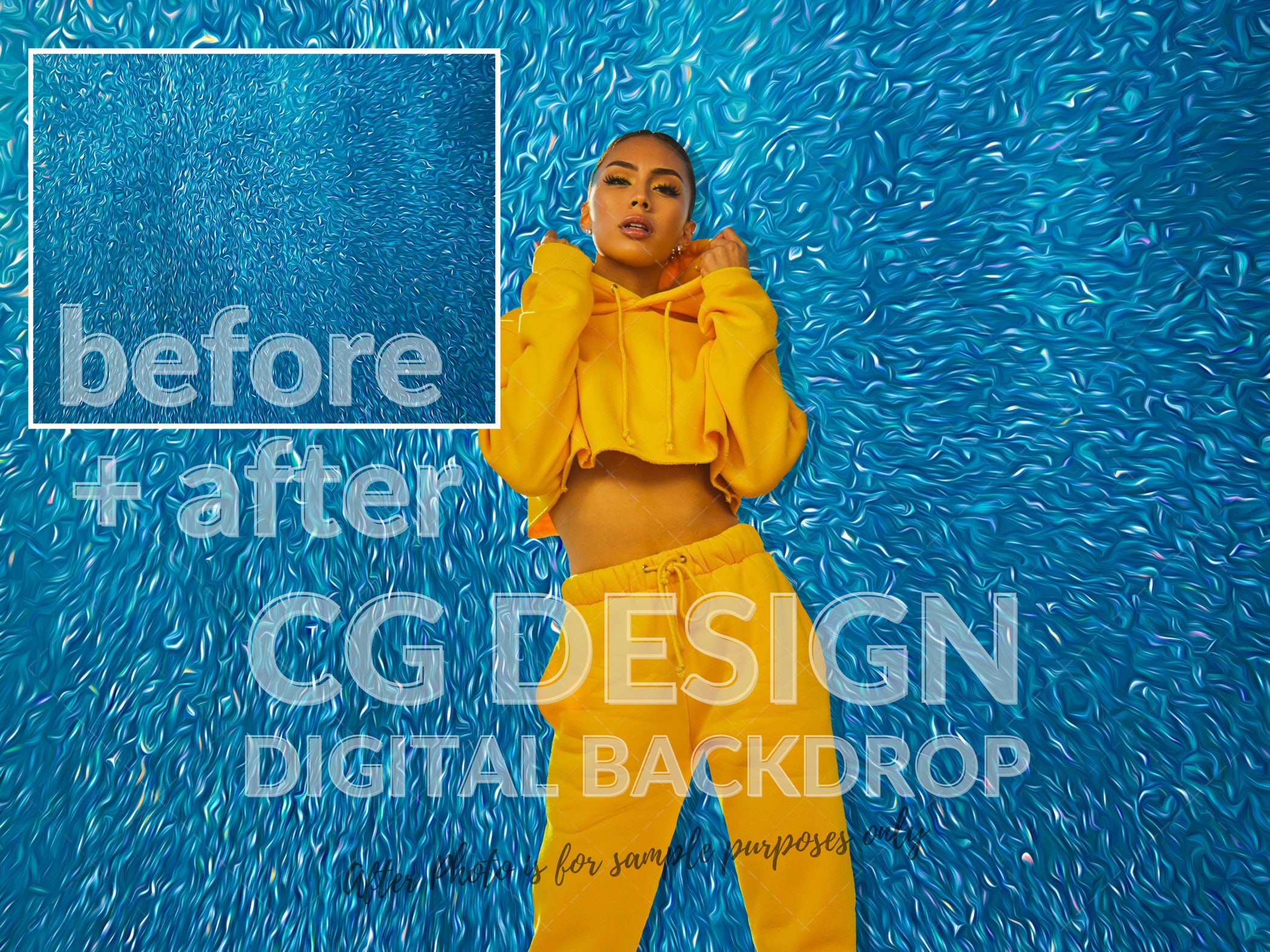 Blue Expressionist, Digital Backdrop Photographer Composites, Digital ...