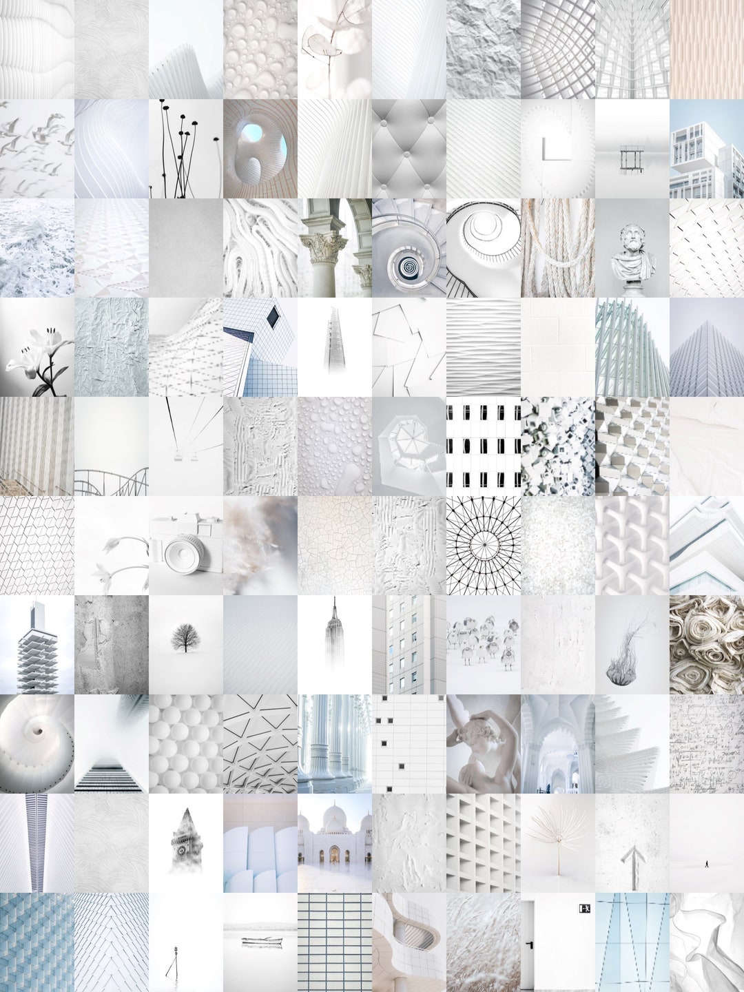 White Aesthetic Wall Collage Kit Digital Download Photo Wallpaper Room ...