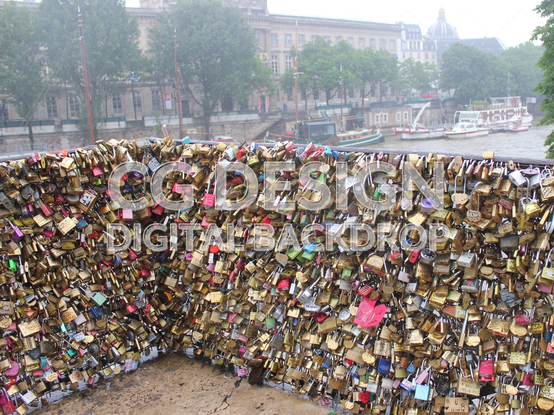 Paris Love Locks, Digital Backdrop Photographer Composites, Digital ...