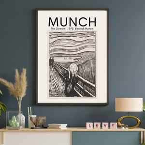 Edvard Munch Print, the Scream Poster, Exhibition Art, Gallery Wall Art ...