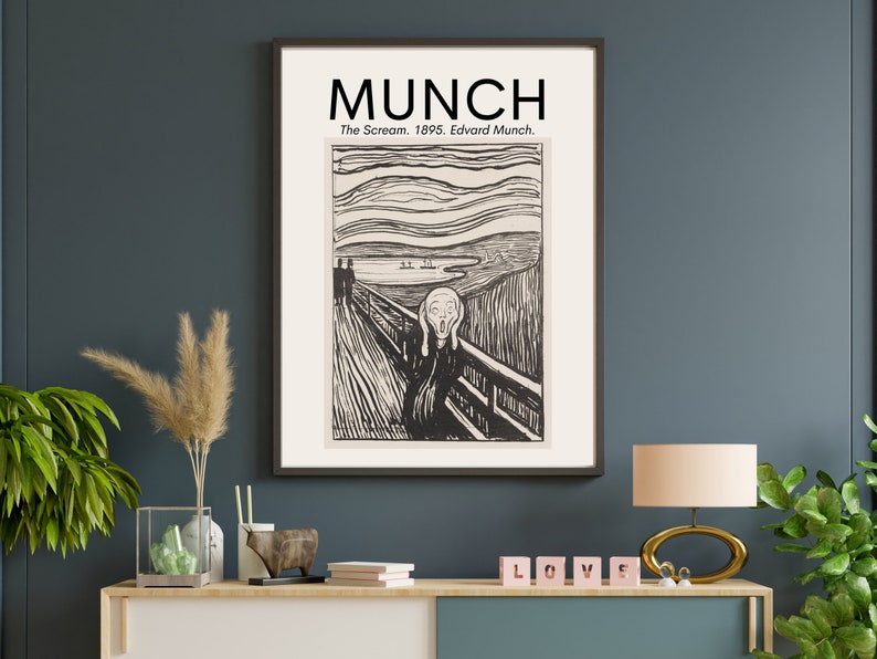 Edvard Munch Print, the Scream Poster, Exhibition Art, Gallery Wall Art ...