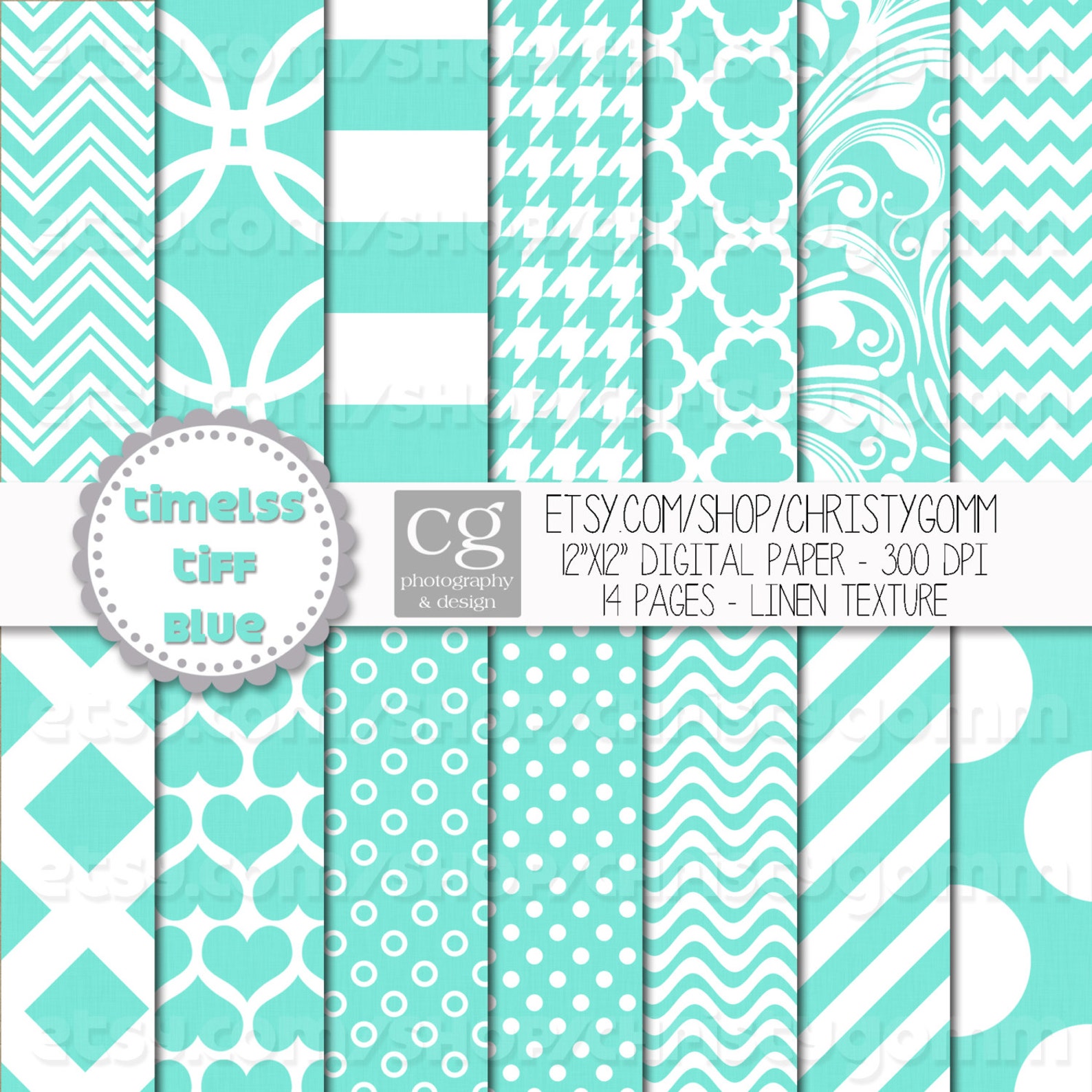 Robin Egg Printable Digital Papers - 12"x12" - 300 Dpi - for ...