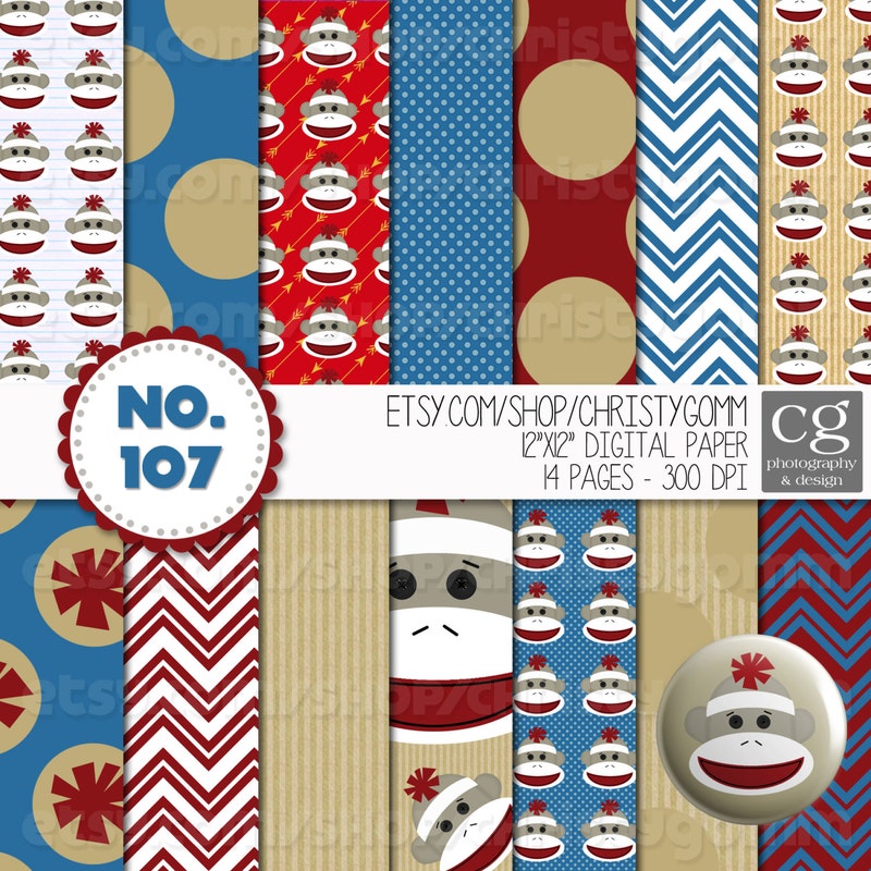 Sock Monkey Art - Etsy