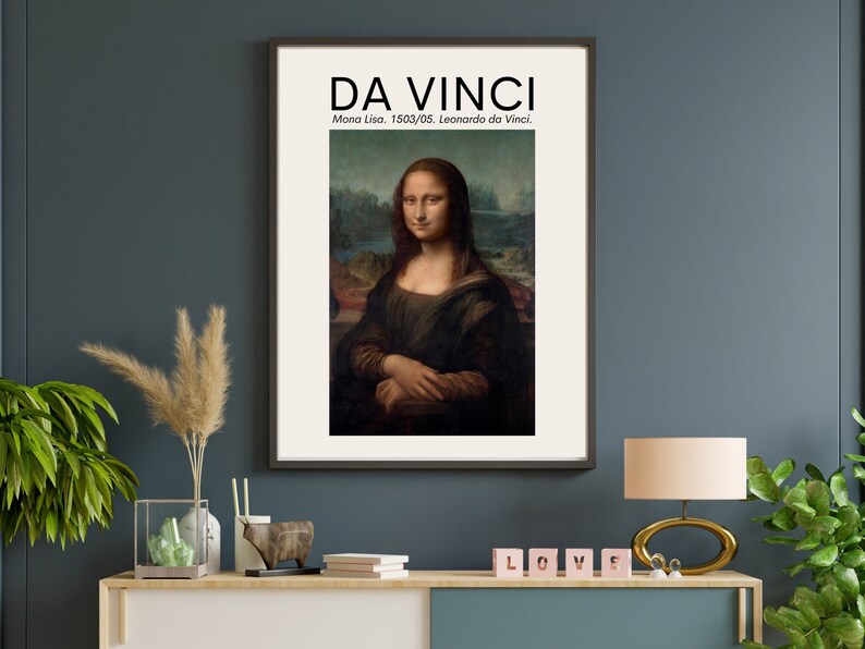 Leonardo Da Vinci Print, Mona Lisa Poster, Exhibition Art, Gallery Wall ...