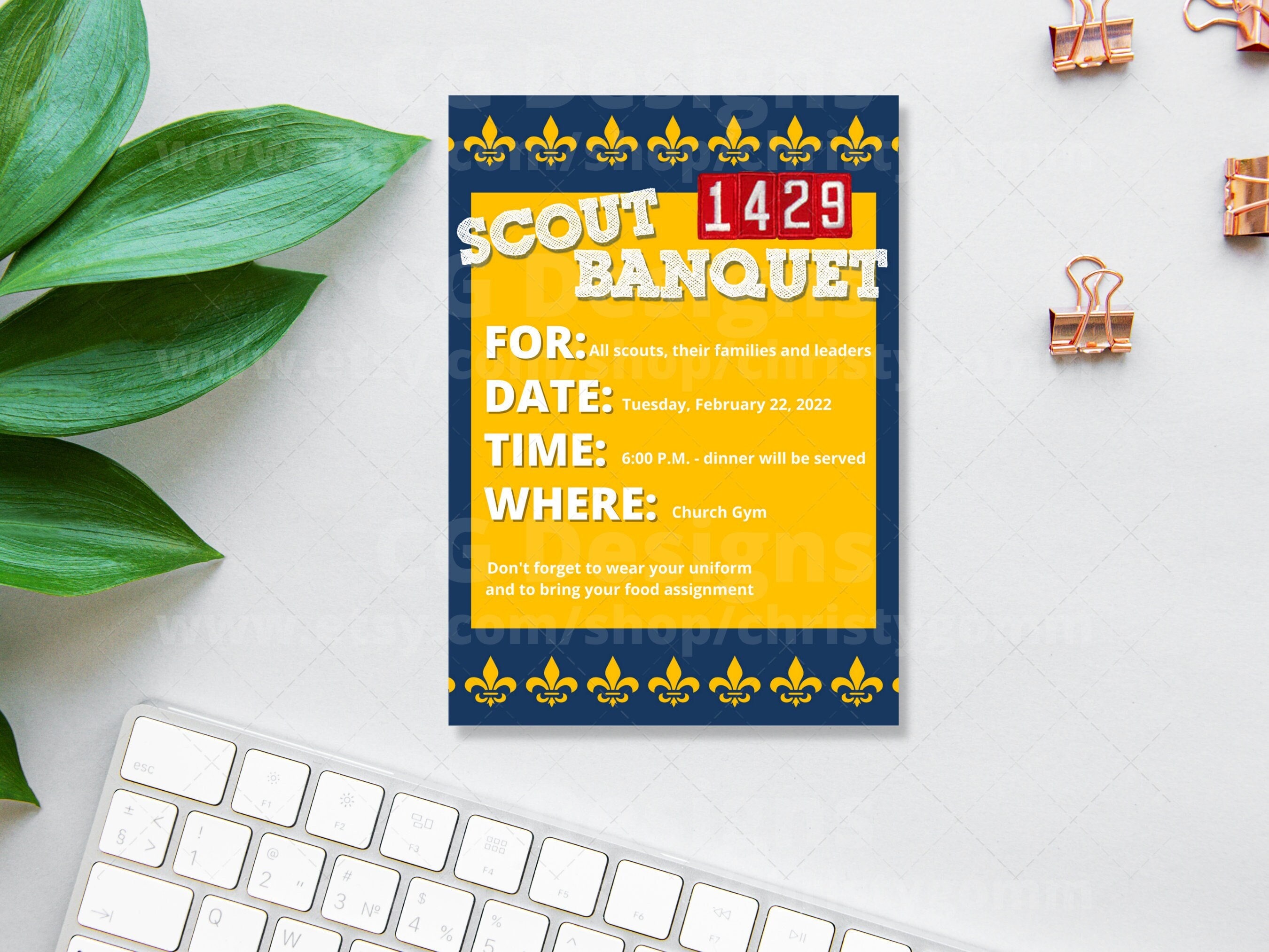 Boy Scout or Cub Scout Invitation Card 5x7 Template - Eagle Scout Court ...