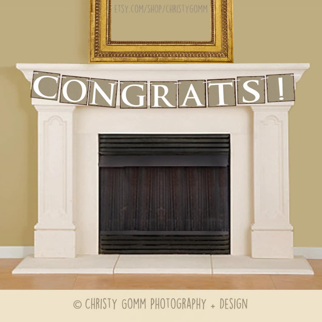 Congratulations and Congrats DIY Printable Banner Bunting - Customize ...