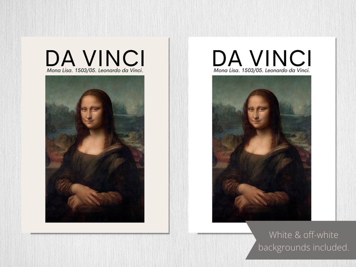 Leonardo Da Vinci Print, Mona Lisa Poster, Exhibition Art, Gallery Wall ...