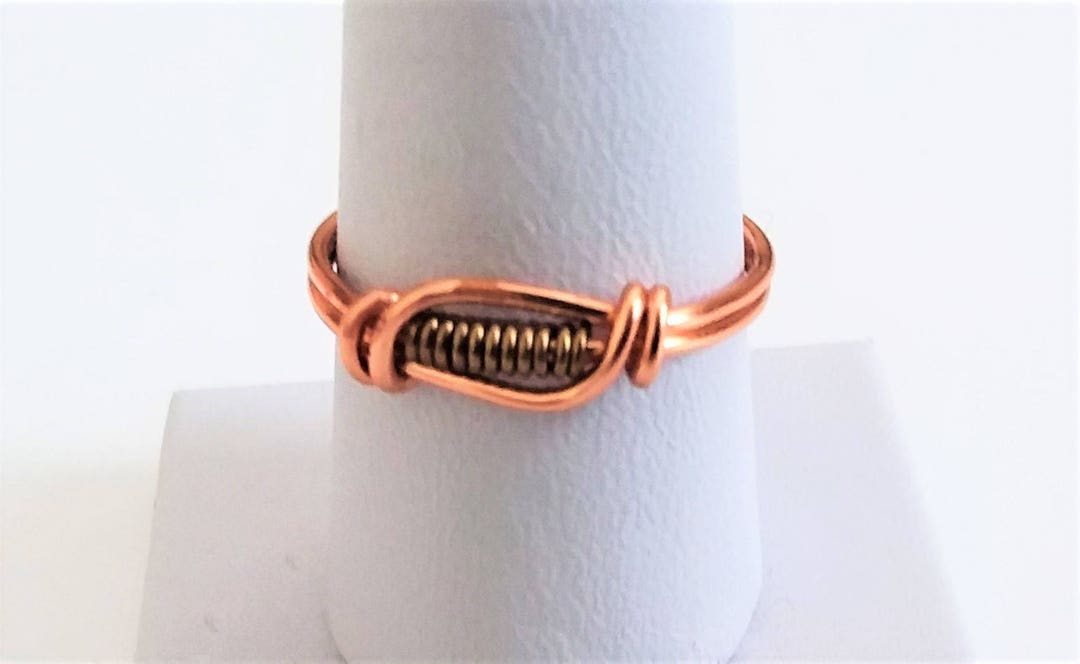 Anneau enveloppé de fil de bronze de cuivre et antique, anneau de ...