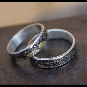 Wedding Ring Set: Rustic Wedding Bands, Matching Wedding Bands, Wedding ...