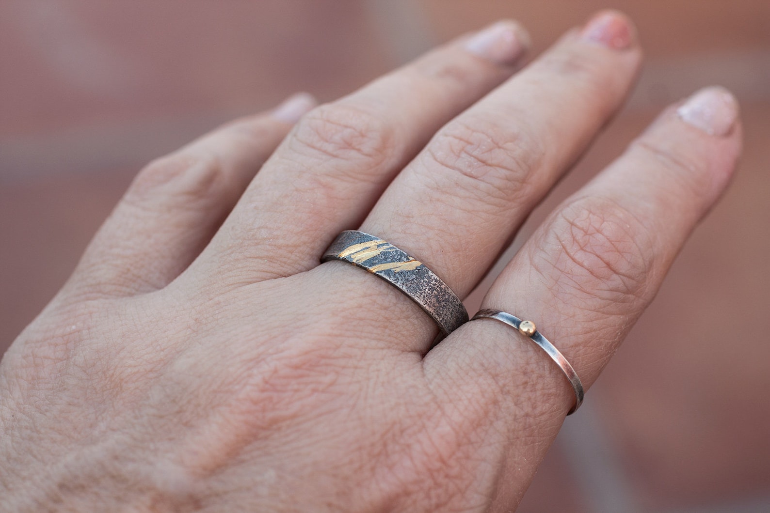 Unique Men Wedding Band: Keum Boo Ring Unusual Engagement | Etsy UK