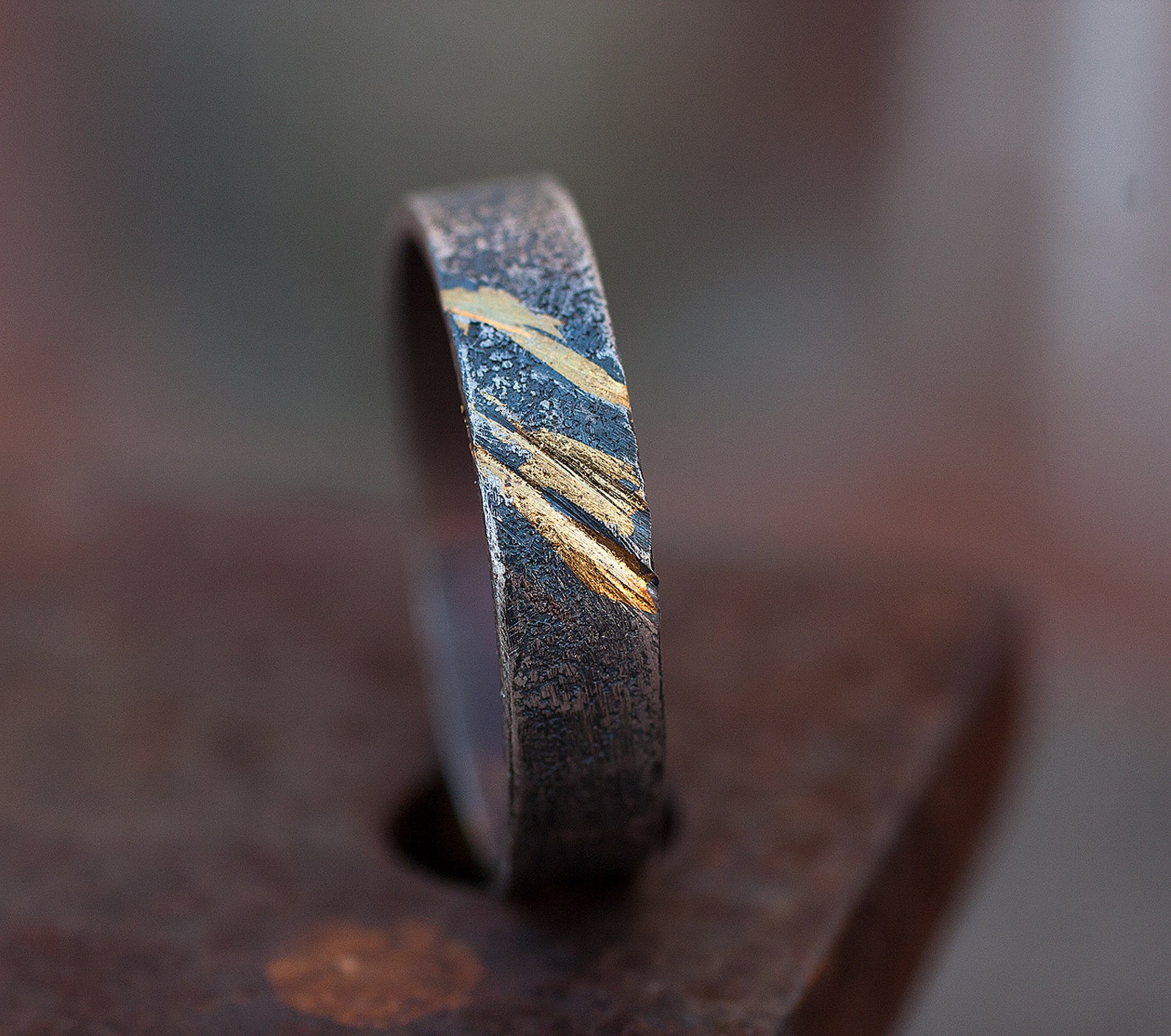 Unique Men Wedding Band: Keum Boo Ring Unusual Engagement - Etsy UK