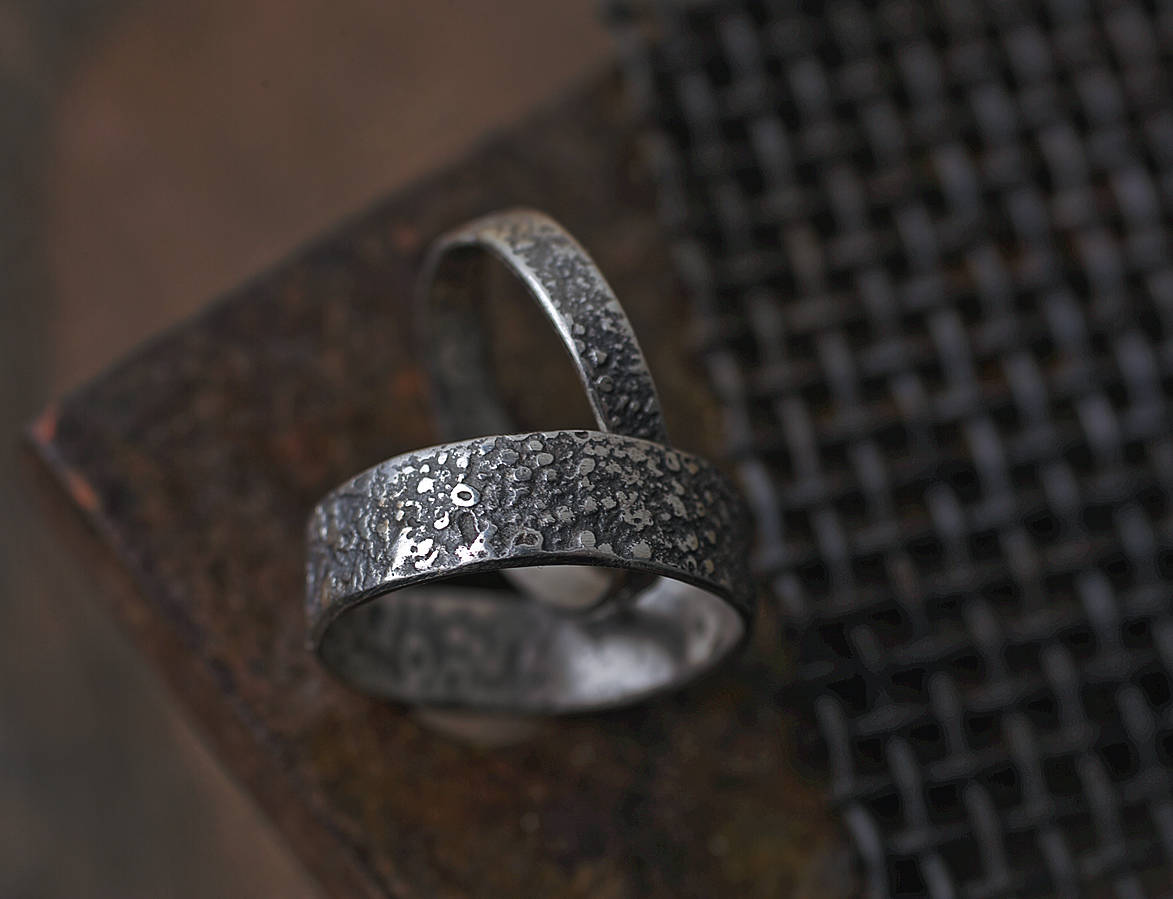 Wedding Ring Set: Rustic Wedding Bands Matching Rings for | Etsy