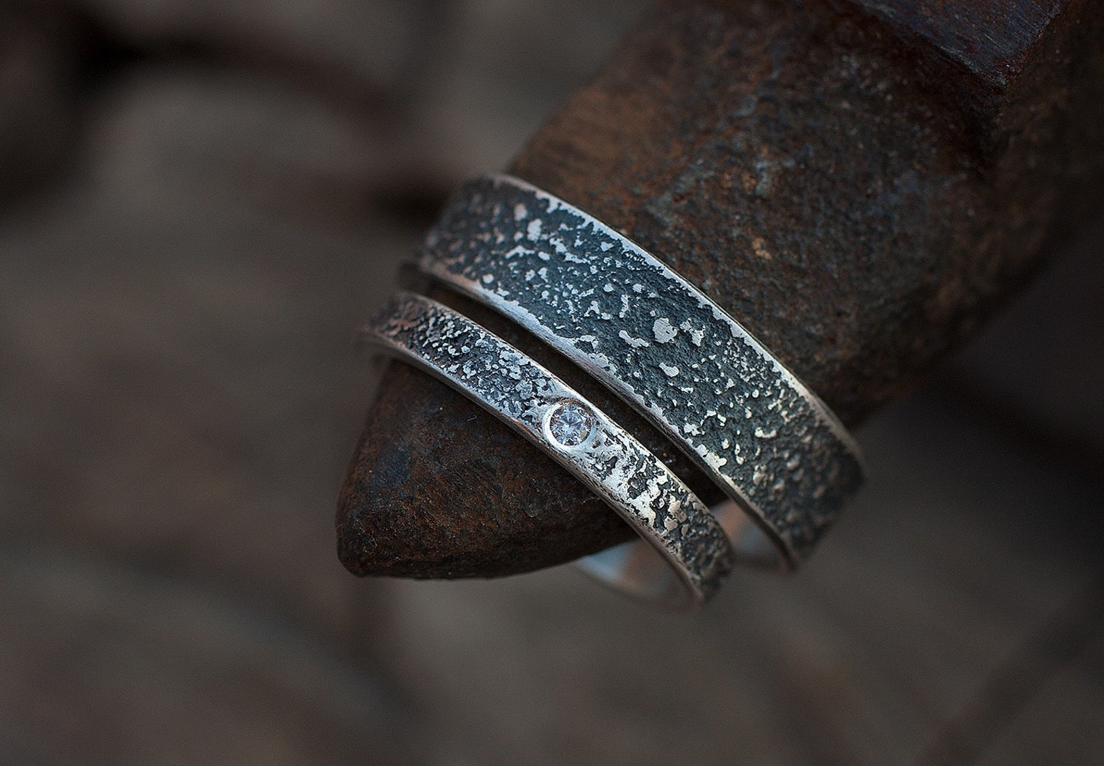 Matching Rings for Couples: Wedding Band Set His and Hers ,silver ...