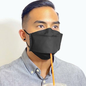 Drink Mask / Straw Mask / Mask With Straw Hole / Self Closing Straw ...