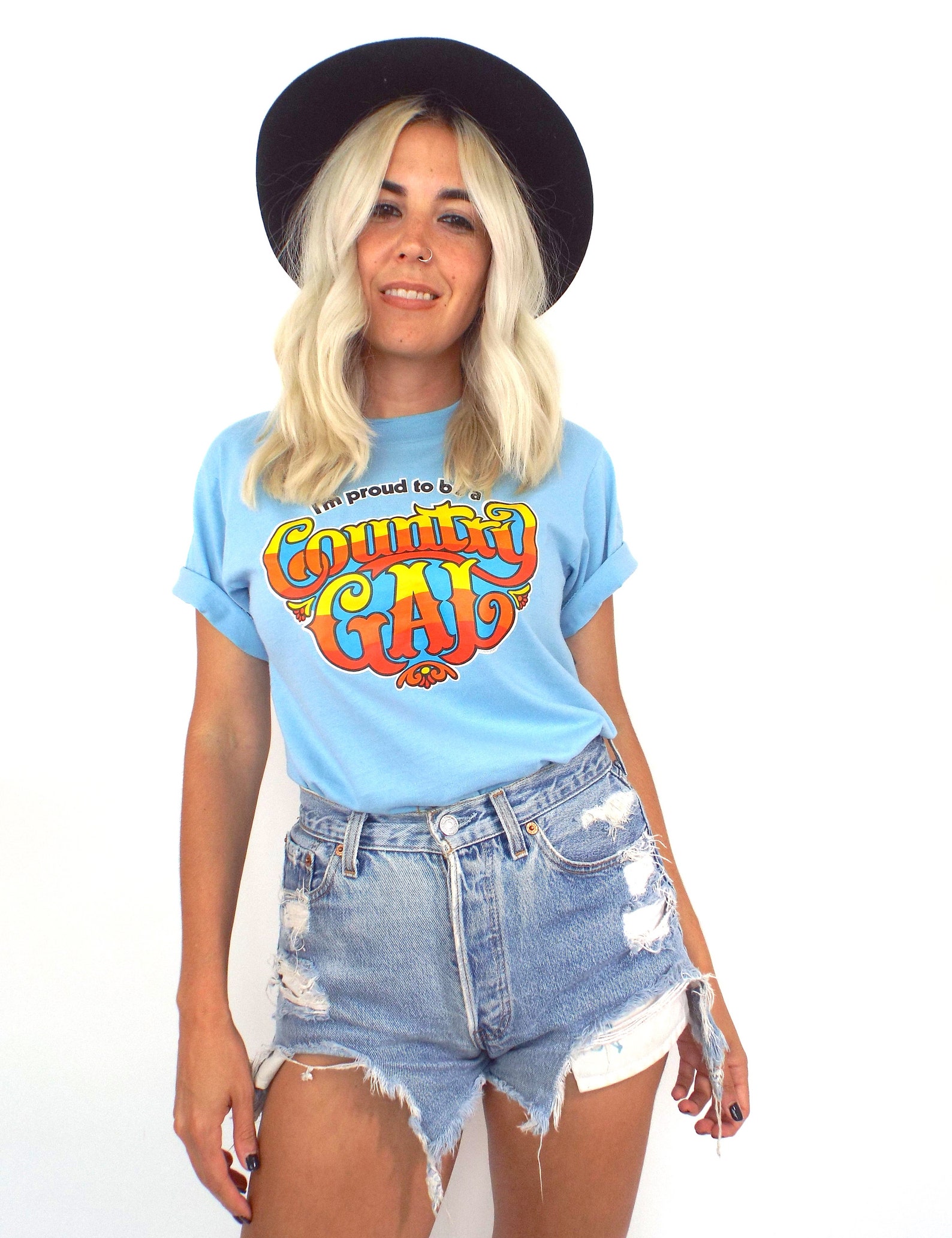 Vintage I'm Proud to be a Country Gal Tee | Etsy