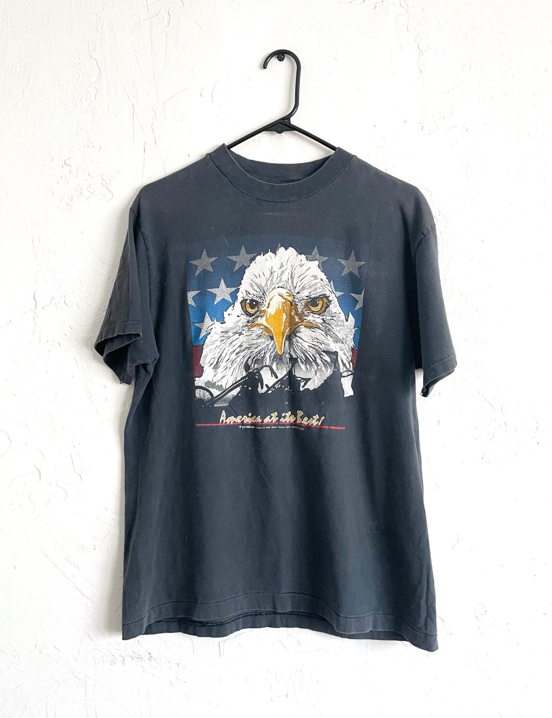 Vintage 80s Faded Eagle Design Hog Bros Biker Tee - Etsy