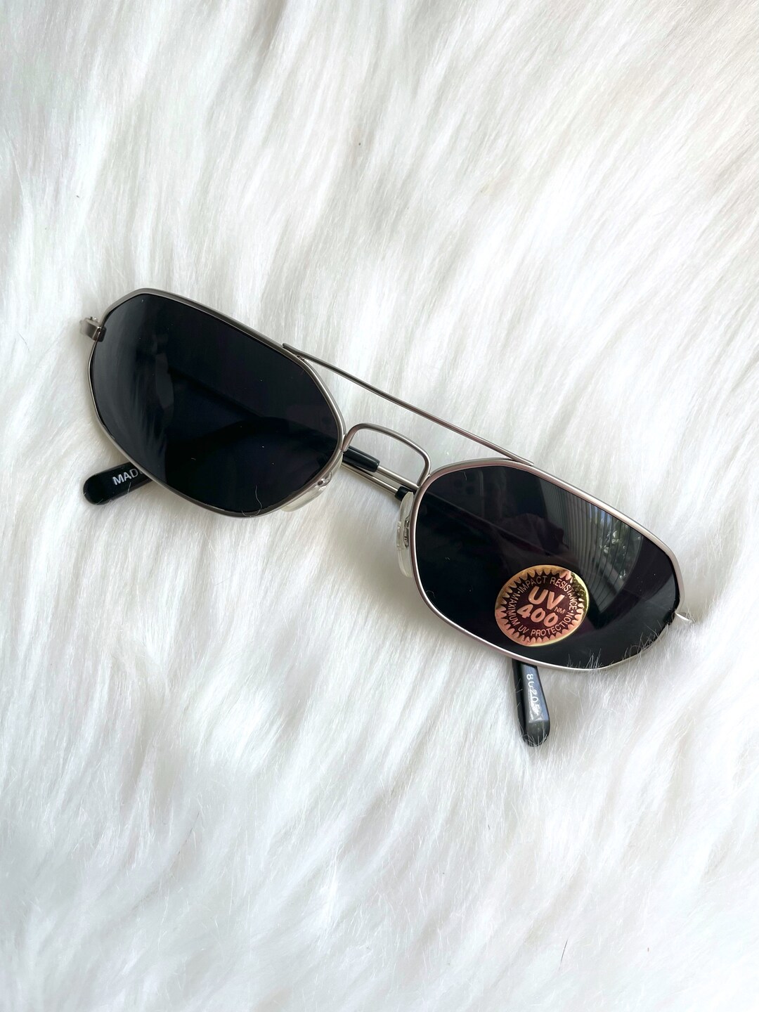 Vintage Silver Frame Aviator Sunglasses - Etsy