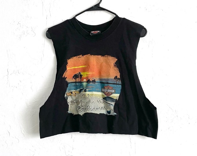 Y2K Biker Babe Beach Sunset Design Cropped Muscle Tee - Etsy