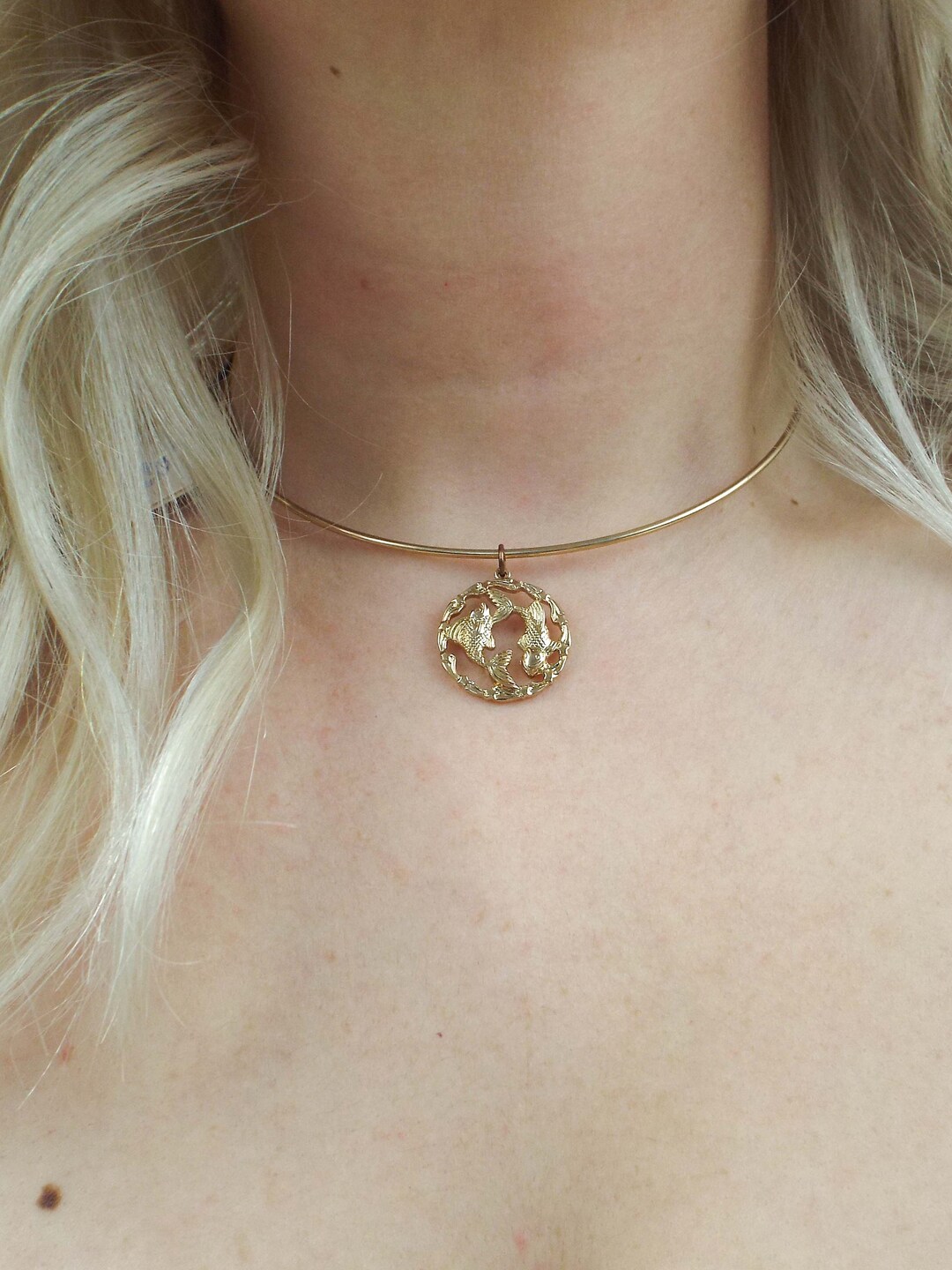 Vintage 70s Faux Gold Zodiac Sign Choker - Many Signs Available! - Etsy