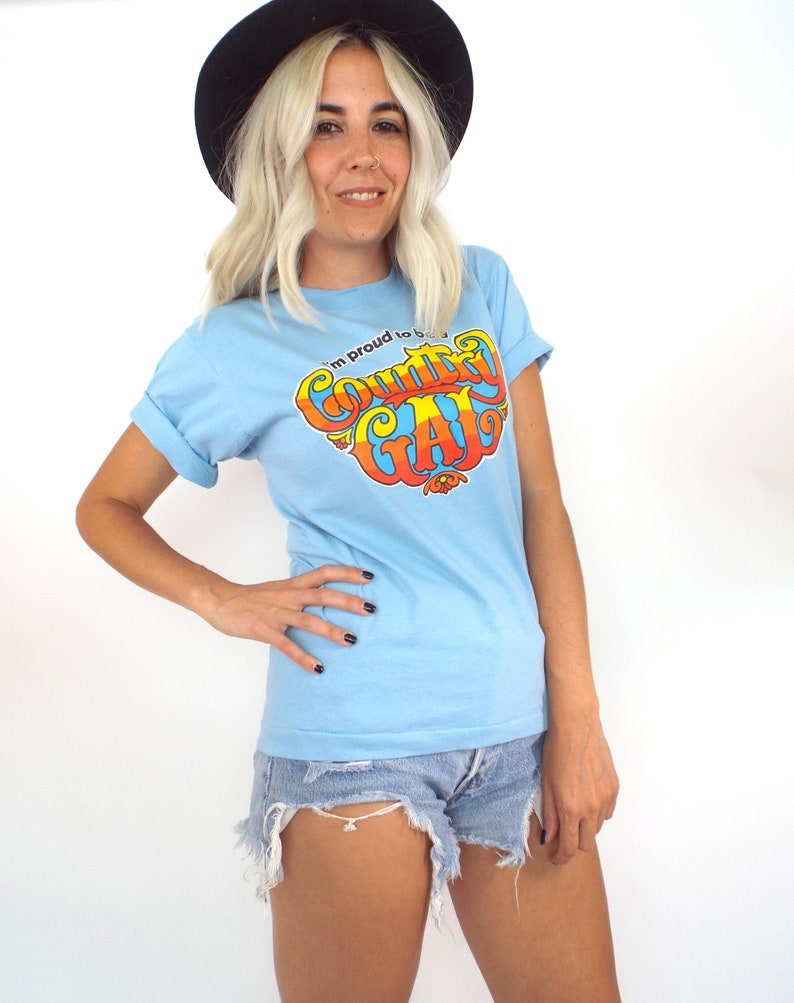 Vintage i'm Proud to Be a Country Gal Tee - Etsy