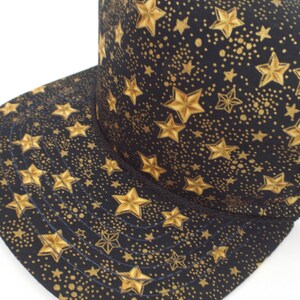 Starry Night Vintage 90s Metallic Star Print Snapback - Black - Etsy