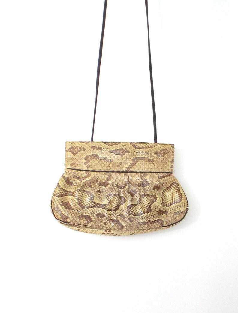 Vintage 80s Python Print Snakeskin Crossbody Purse - Etsy