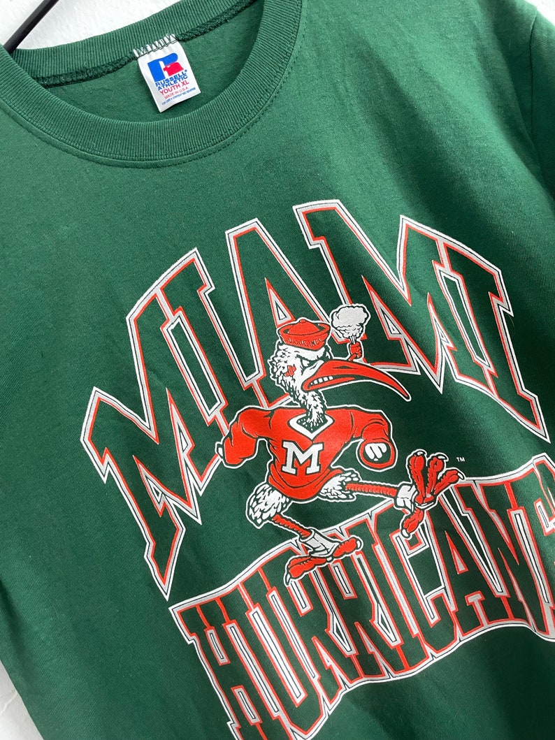 Vintage 90s Green University of Miami Tee - Etsy