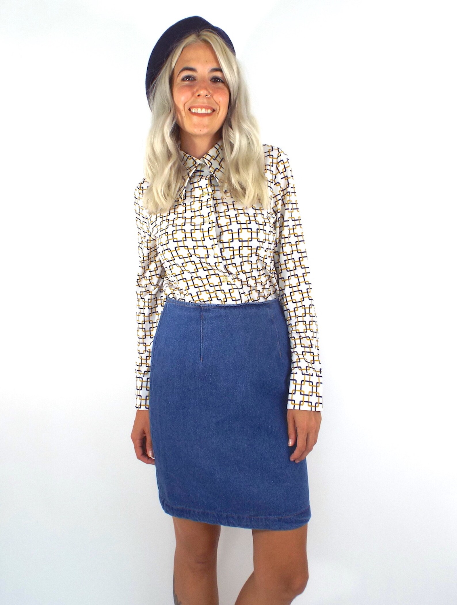 Vintage 70s Retro Printed Button Down Blouse - Etsy