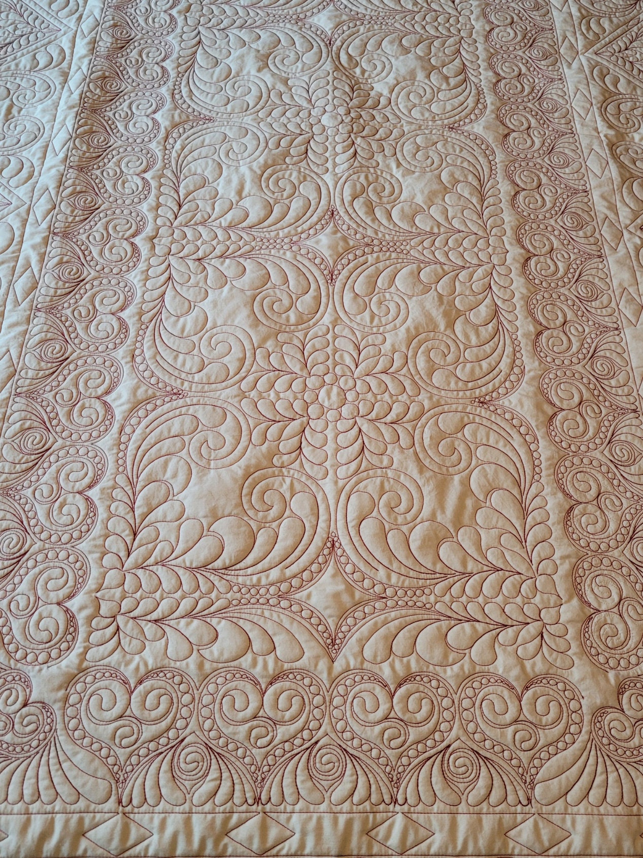 Elegant Hearts Whole Cloth Quilt - Etsy