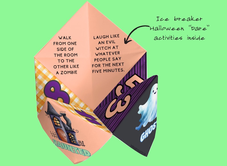 Halloween Fortune Teller, Dare Activities, Spooky Cootie Catcher, Non ...