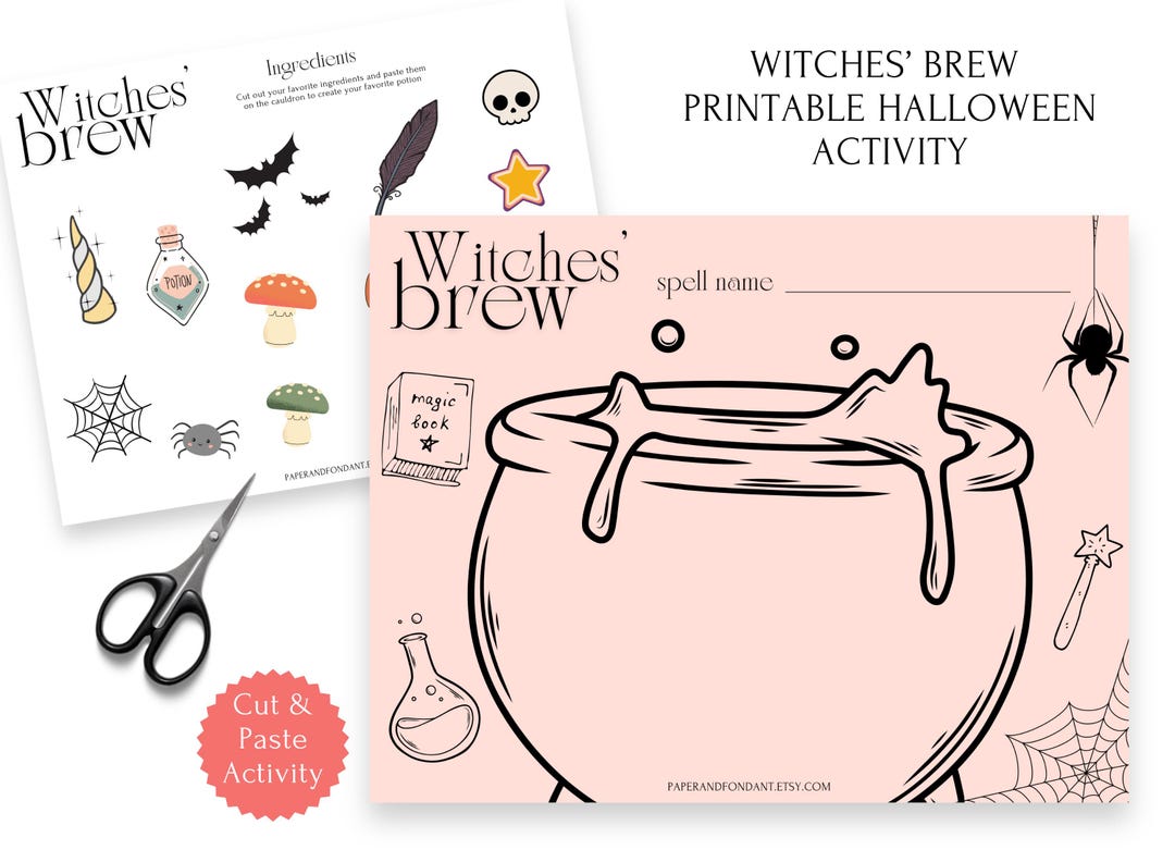 Pink Halloween Witch Brew Potion Craft Activity for Kids, Wizard ...