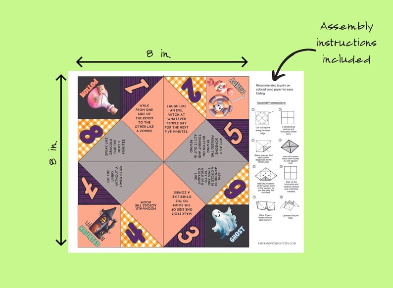 Halloween Fortune Teller, Dare Activities, Spooky Cootie Catcher, Non ...