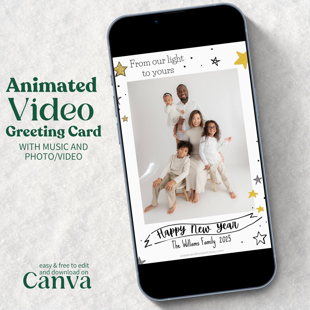 Stars and Sparkle Animated Video Card With Music, Whimsical Hand Drawn ...